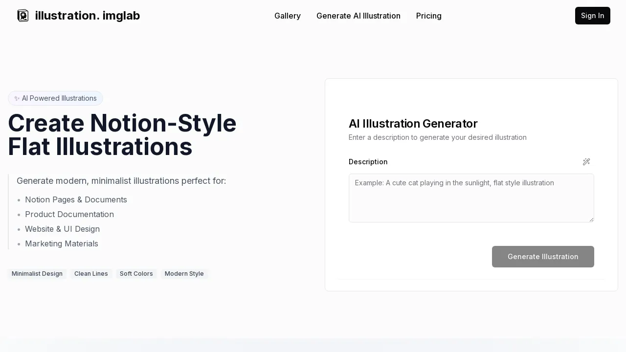 Flat illustration generator - BestofAI